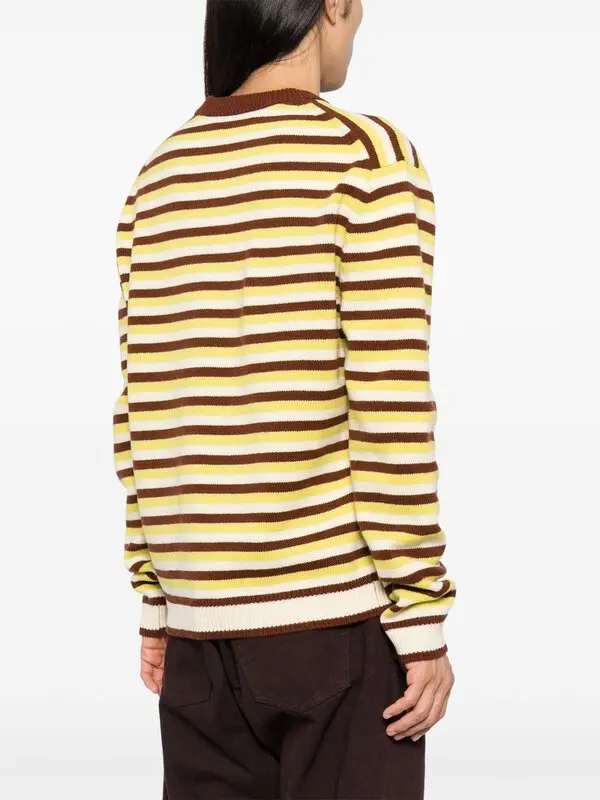 Maison Kitsuné Fox Head Striped Jumper - Green