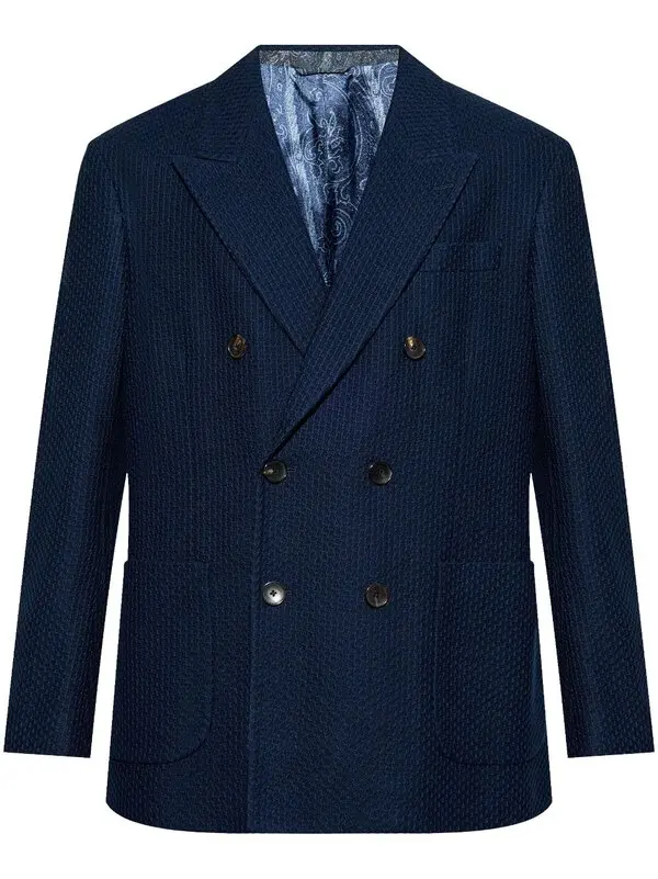 Etro Double-breasted Blazer - Blue