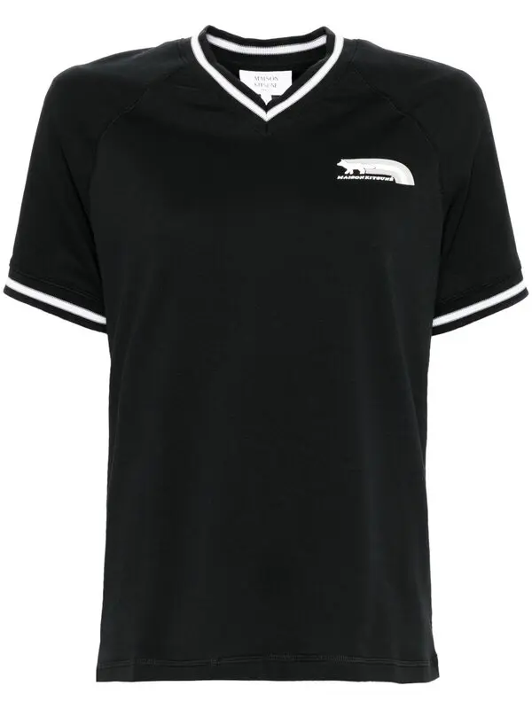 Maison Kitsuné Flash Fox Raglan T-shirt - Black