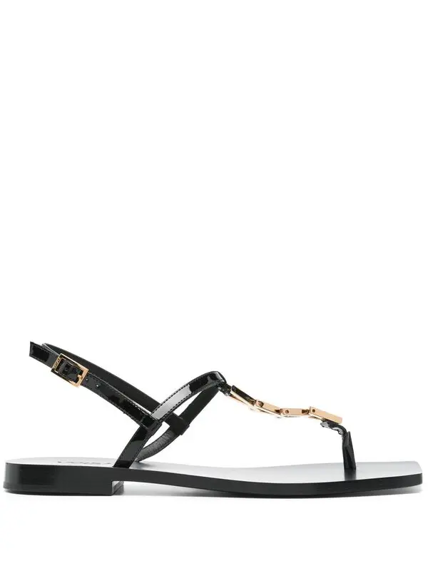 Versace V-chain Sandals - Black