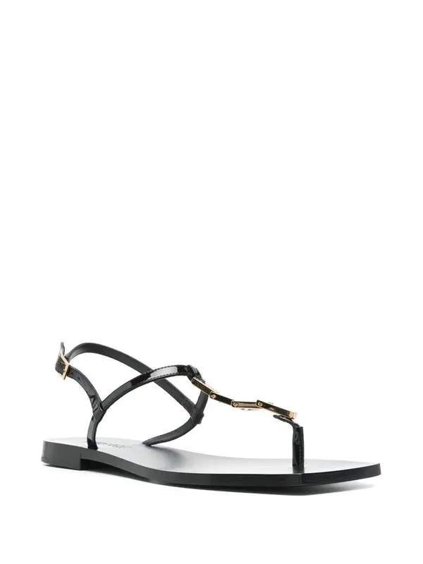 Versace V-chain Sandals - Black