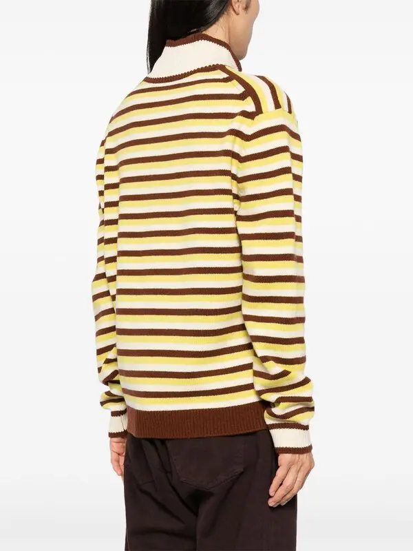 Maison Kitsuné Fox Head Striped Jumper - Green