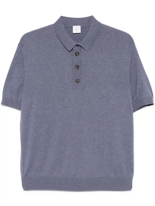 Eleventy Fine-knit Polo Shirt - Blue