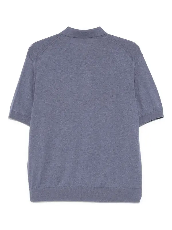 Eleventy Fine-knit Polo Shirt - Blue