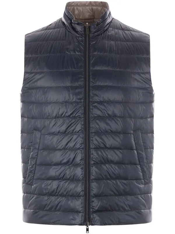 Herno Quilted Reversible Gilet - Blue
