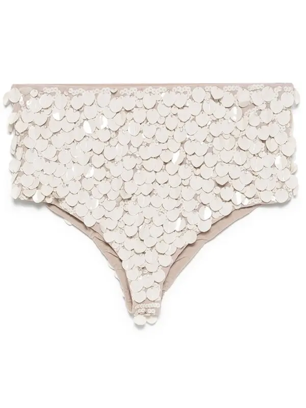 P.a.r.o.s.h Sequinned Mini Shorts - Neutrals