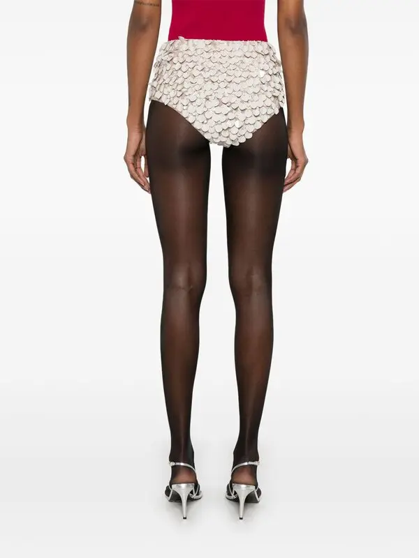P.a.r.o.s.h Sequinned Mini Shorts - Neutrals