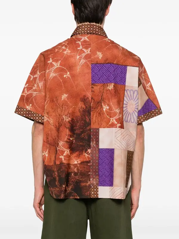 PIERRE-LOUIS MASCIA Patchwork-print Shirt