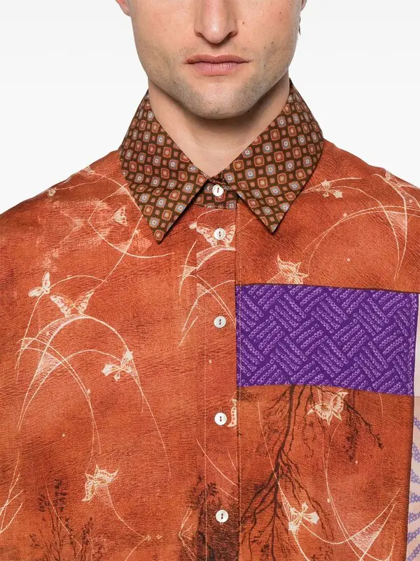 PIERRE-LOUIS MASCIA Patchwork-print Shirt