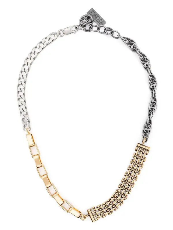 MAISON MARGIELA Colourblock Chain Necklace - Silver