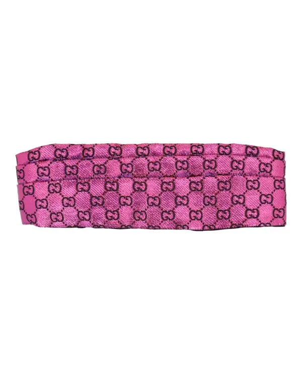Gucci Gg Monogram Metallic Headband - Purple