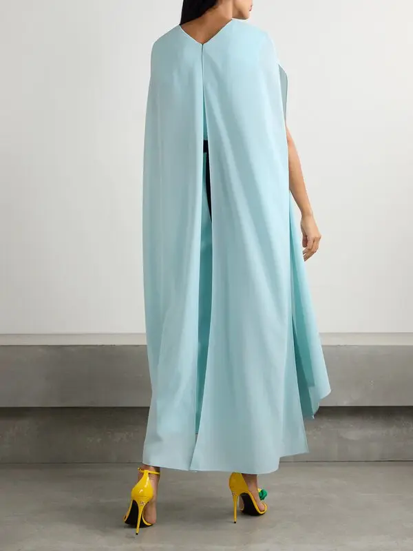 ROKSANDA Fyera Belted Cape-effect Crepe Midi Dress