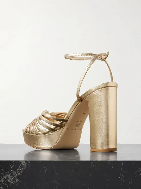 LOEFFLER RANDALL Rivka Knotted Leather Sandals - Gold