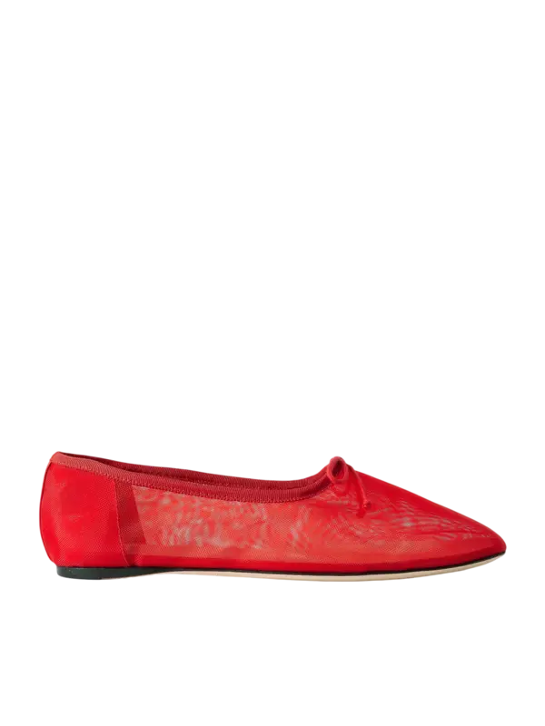 LOEFFLER RANDALL Landon Mesh Ballet Flats - Red