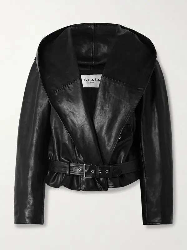 Alaïa Hooded Biker Jacket - Black