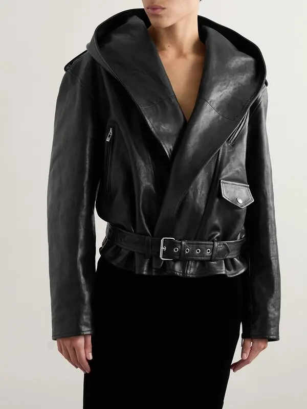 Alaïa Hooded Biker Jacket - Black