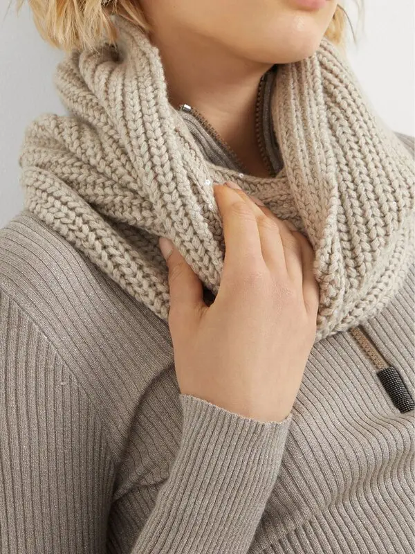 Brunello Cucinelli Cashmere Collar Scarf - Neutrals