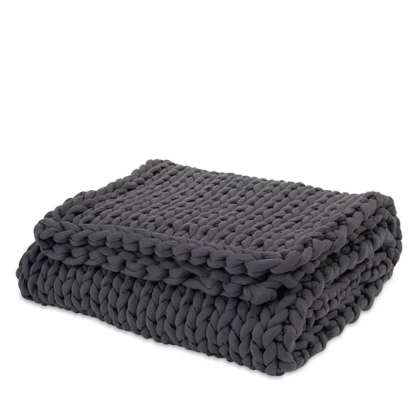 BEARABY Cotton Napper Knitted Weighted Blanket, 20lbs - Asteroid Grey