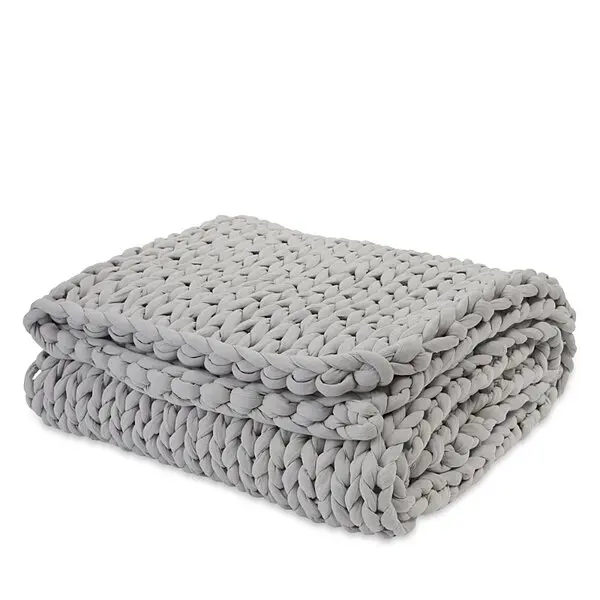 BEARABY Cotton Napper Knitted Weighted Blanket, 15lbs - Moonstone Grey