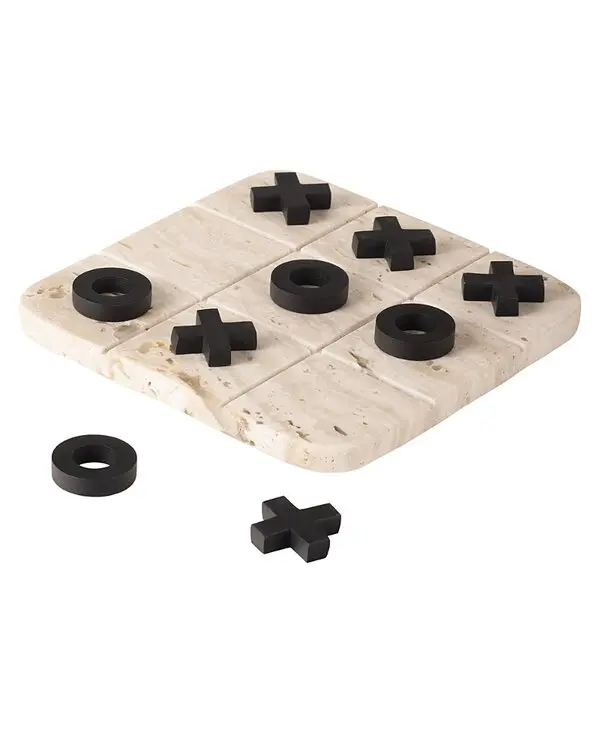 GAURI KOHLI Monty Marble Tic Tac Toe Set - Beige