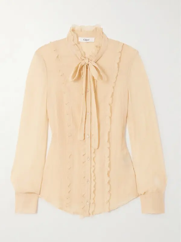 Chloé Tie-neck Ruffled Shirt