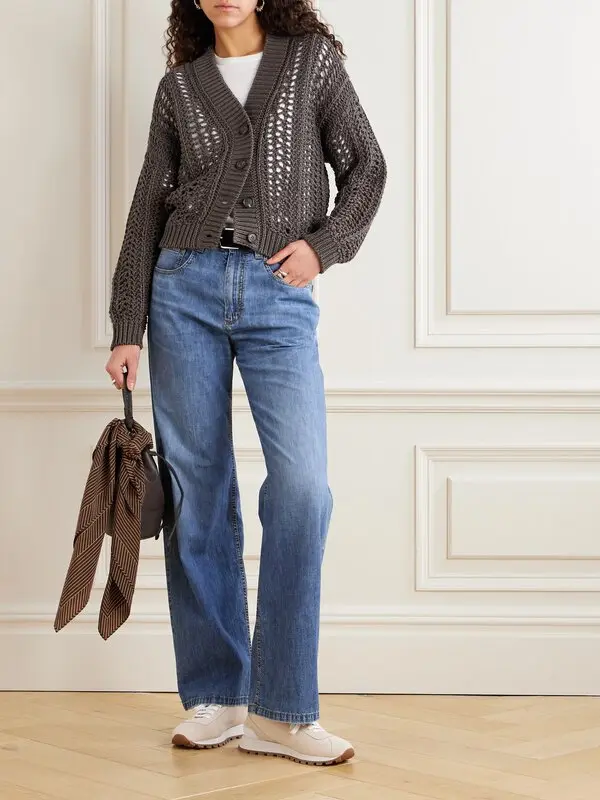 Brunello Cucinelli Open-knit Cotton Cardigan