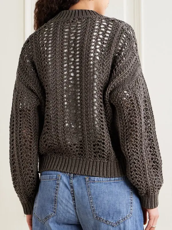 Brunello Cucinelli Open-knit Cotton Cardigan