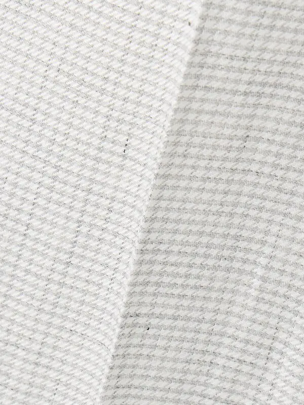 Theory Houndstooth Linen-blend Wide-leg Trousers - Gray