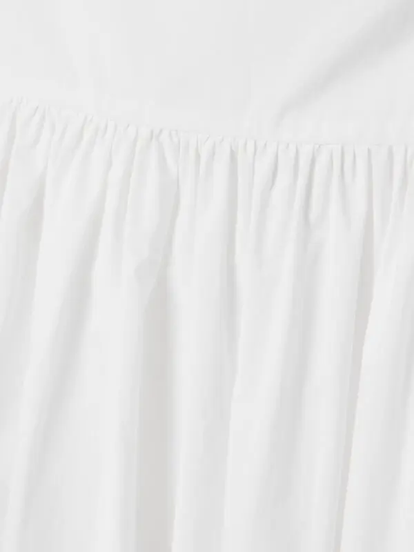 Matteau Tie-detailed Gathered Organic Cotton Midi Dress