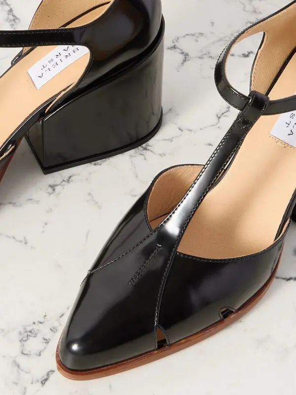 Gabriela Hearst Evita Glossed-leather Pumps