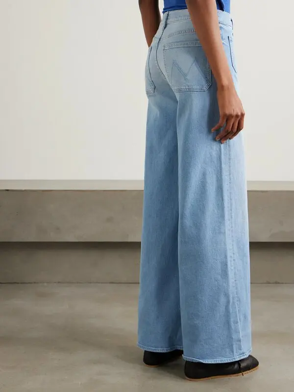 MOTHER The Patch Pocket Undercover Sneak High-rise Wide-leg Jeans - Blue