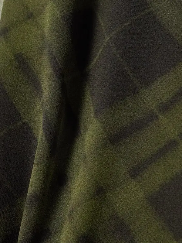 Burberry Asymmetric Ruffled Checked Silk-crepe Dress