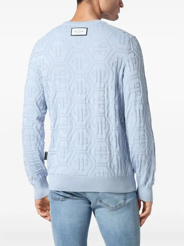 Philipp Plein Monogram-jacquard Jumper - Blue