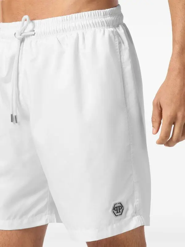 Philipp Plein Skull & Bones Swim Shorts - White