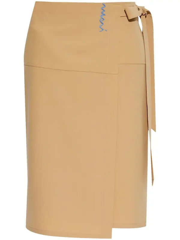 Marni Wrap Tie Skirt - Neutrals