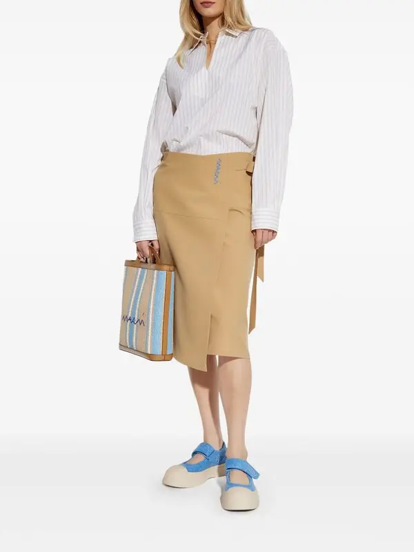 Marni Wrap Tie Skirt - Neutrals