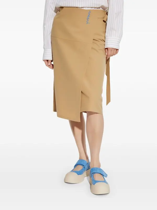 Marni Wrap Tie Skirt - Neutrals