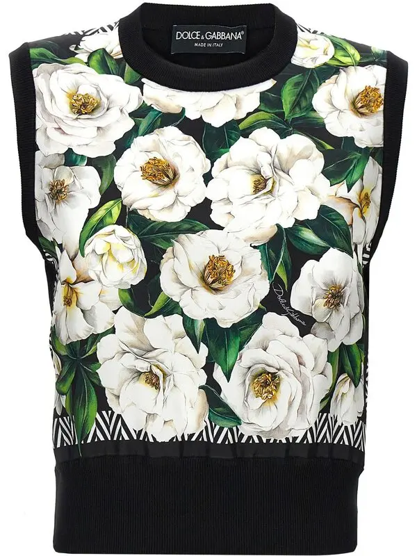 Dolce & Gabbana Floral-print Vest - Black