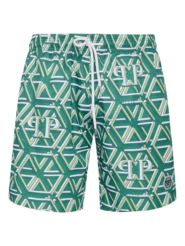 Philipp Plein Monogram-print Swim Shorts