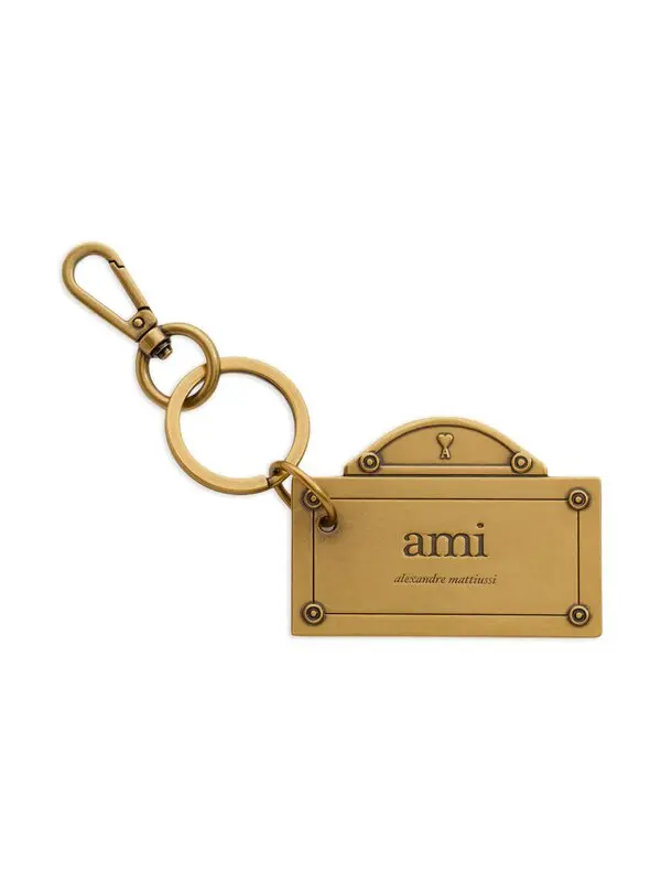 Ami Street Plate Keyring - Gold