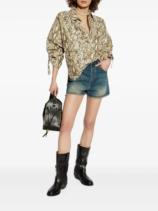 Isabel Marant Étoile Florida Snakeskin Shirt - Neutrals