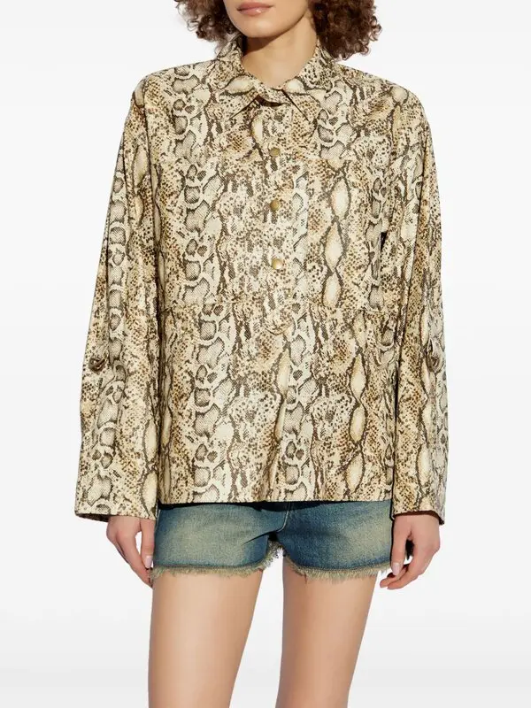Isabel Marant Étoile Florida Snakeskin Shirt - Neutrals