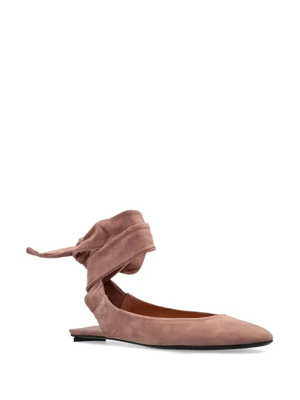 Attico Tie-fastening Ankle Strap Flats - Brown