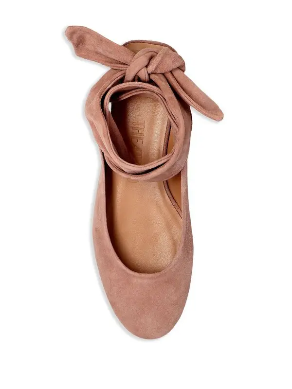 Attico Tie-fastening Ankle Strap Flats - Brown