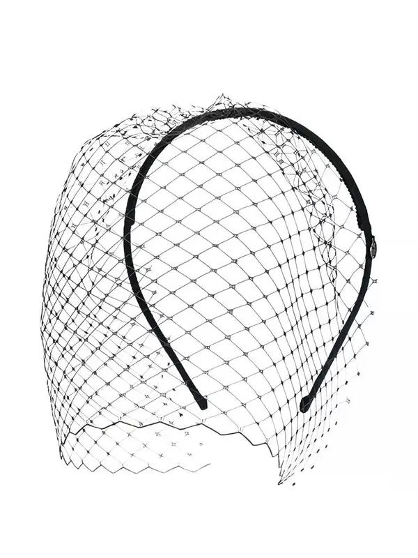 MAISON MICHEL Veil-detail Hair Band - Black
