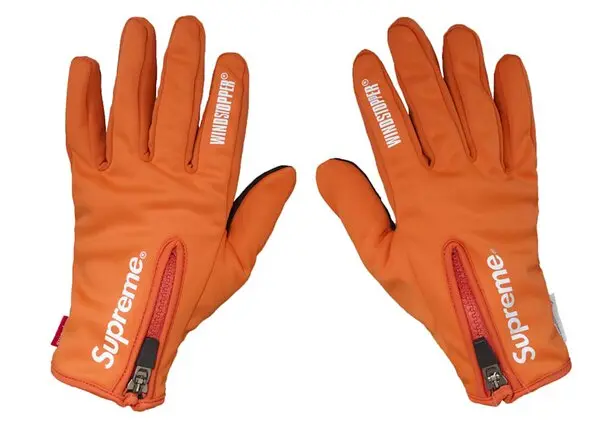 Supreme Windstopper Zip Gloves - Orange