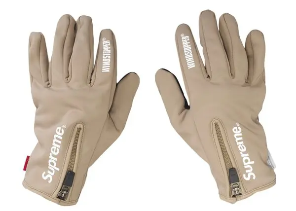 Supreme Windstopper Zip Gloves - Taupe