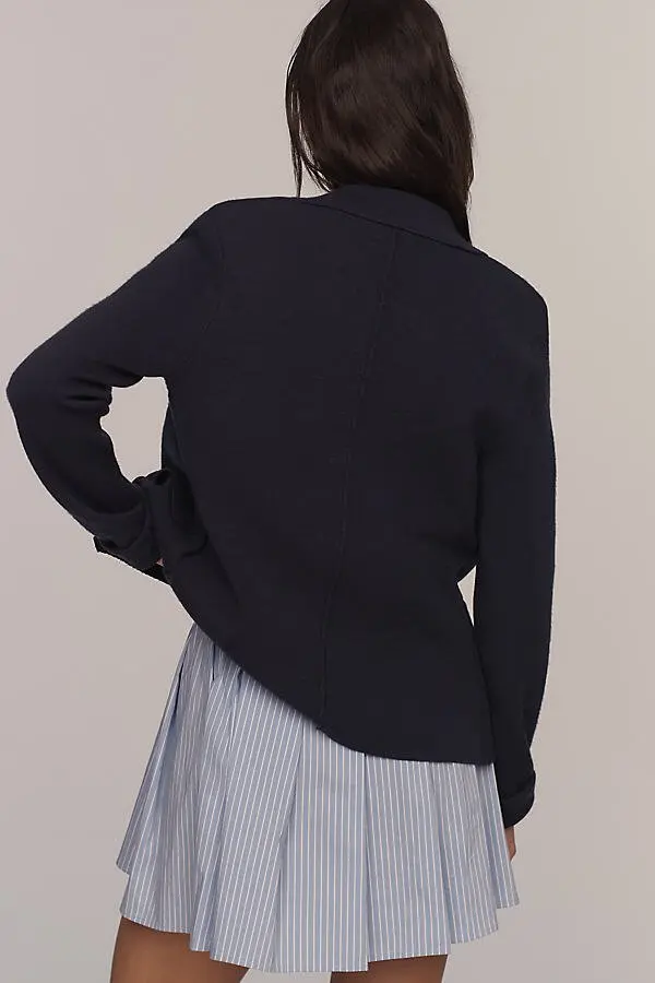 Maeve Knit Blazer Jacket - Cobalt Navy