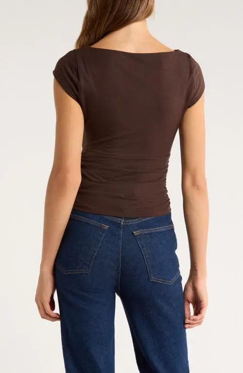 REFORMATION Madelyn Stretch Knit Top - Mole