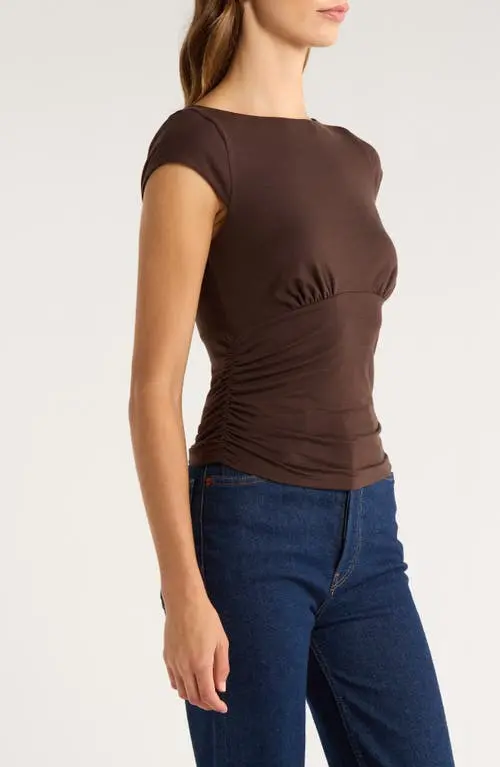 REFORMATION Madelyn Stretch Knit Top - Mole